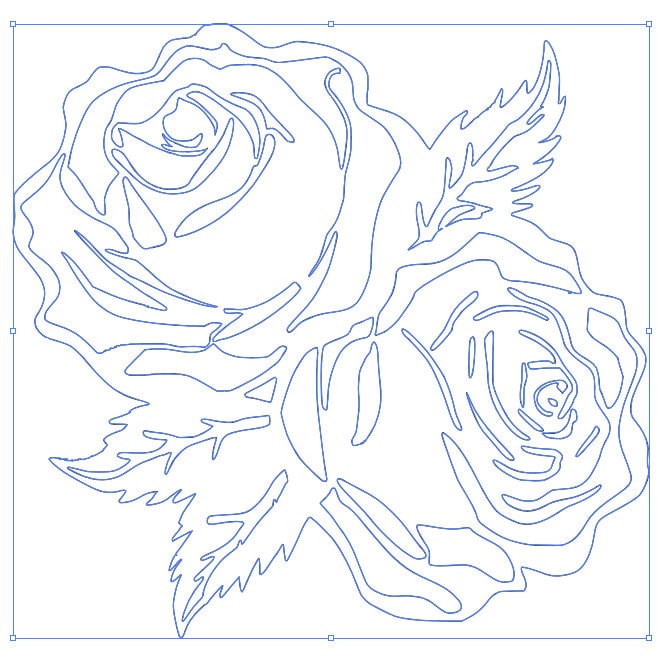 Two Rose Laser Cut Svg Files, Vector Files for Wood Laser Cutting, Rose ...