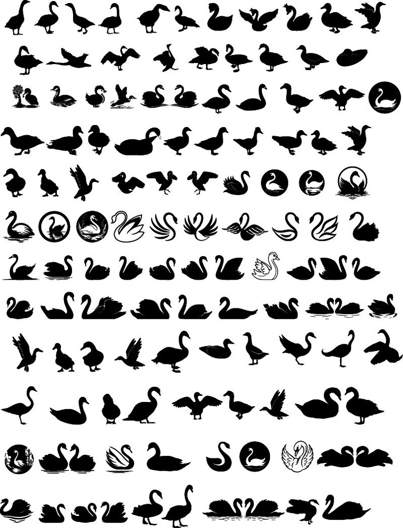 200 Swan Svg Bandle, Swan Svg, Swan Bundle Png, Swan Clipart, Swan Cut ...