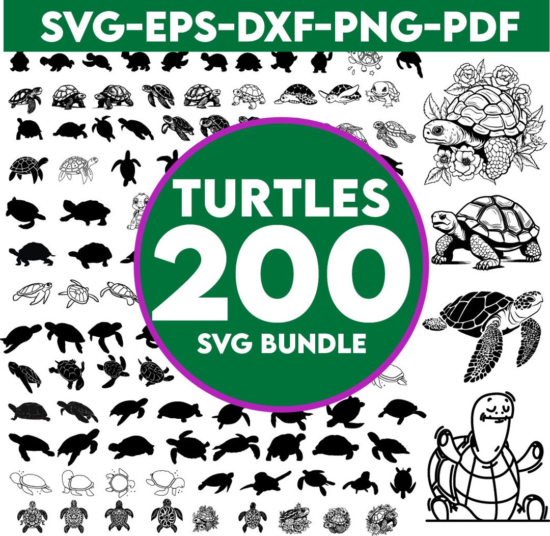 200 TURTLE SVG, Sea Turtle Svg, Sea Turtles DESIGNS Clipart, Turtle Svg ...