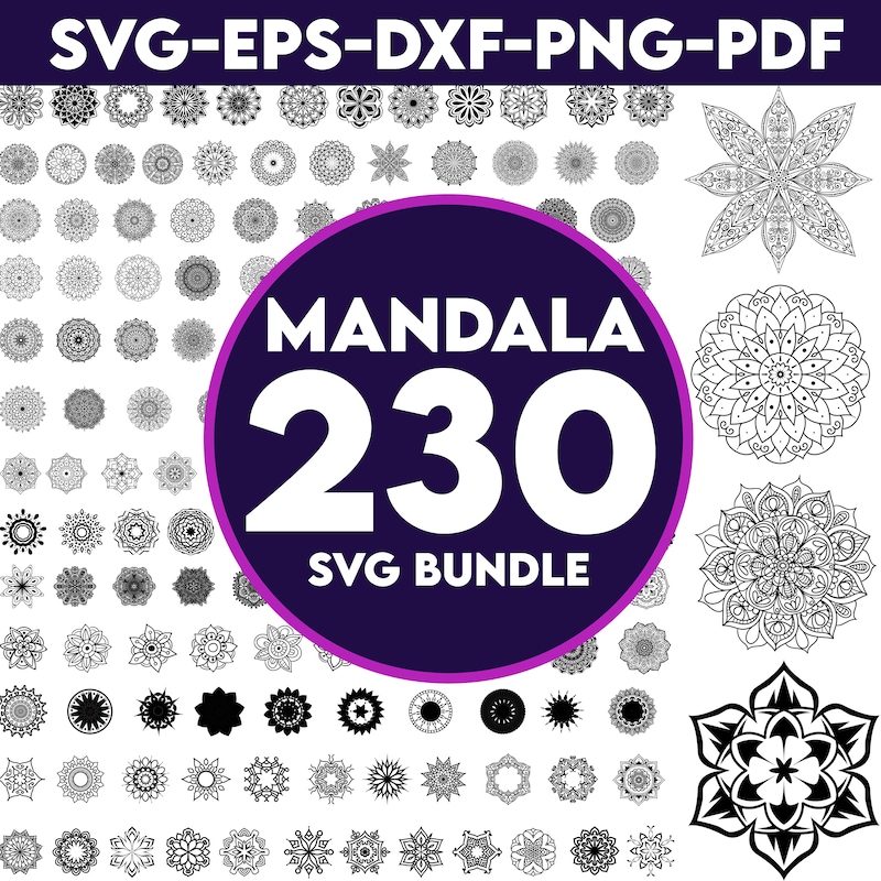 Mandala Svg - Etsy