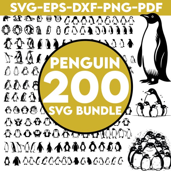 Penguin Svg - Etsy