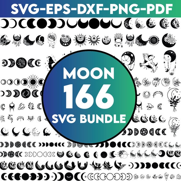 Moon Svg - Etsy