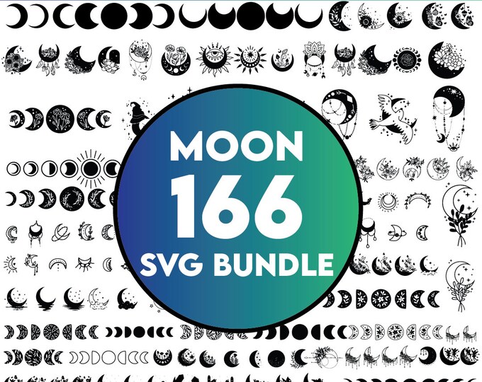 Moon and Star Svg / Png , Moon Svg Bundle, Svg Files for Cricut, Moon ...