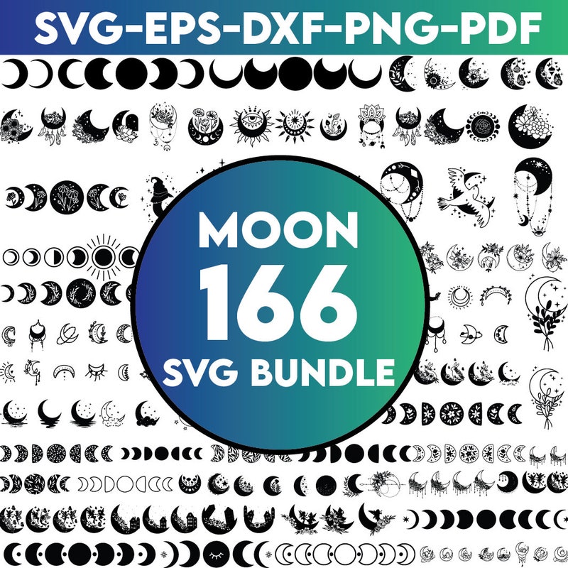Moon Svg - Etsy