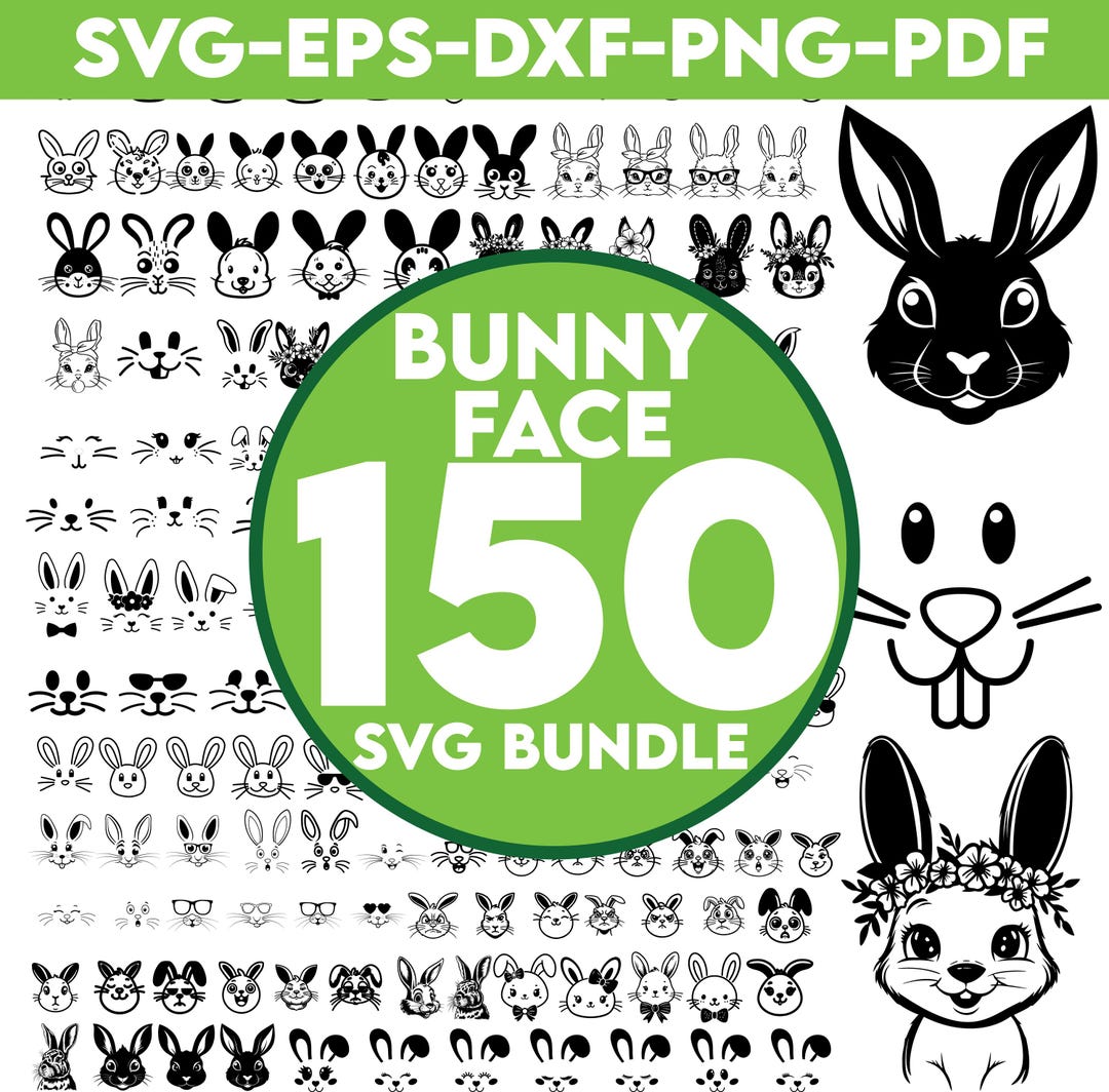 Easter Bunny SVG, Bunny Face Svg, Bunny Ears Svg, Bunny Monogram Svg ...