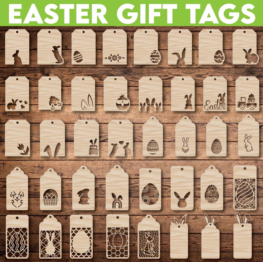 Easter Tag Svg, Basket Tag Svg, Easter Gift Tag Svg, Easter Tags Laser ...