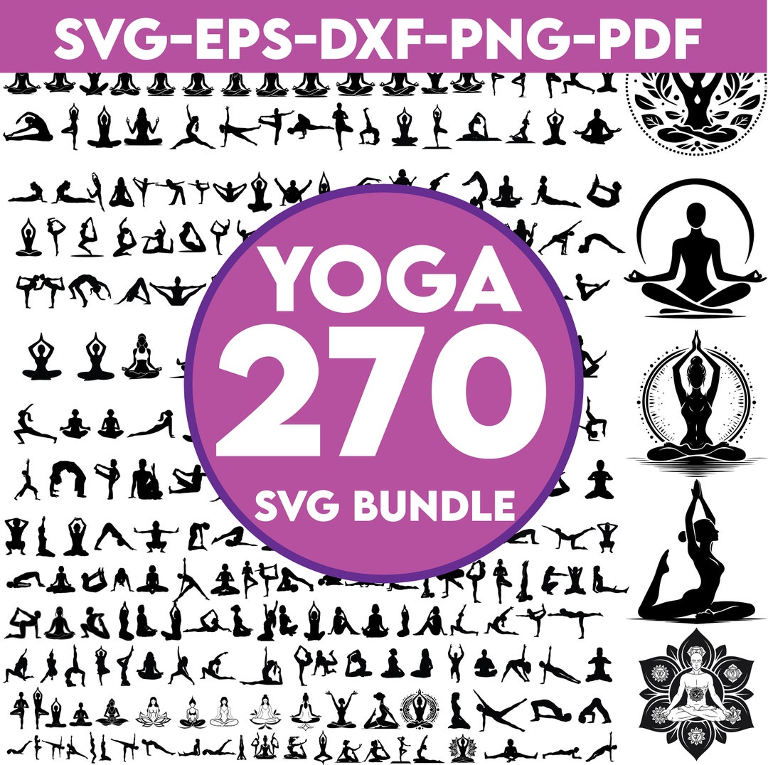 270 YOGA SVG Bundle, YOGA Svg Cut Files for Cricut, Meditation Svg ...