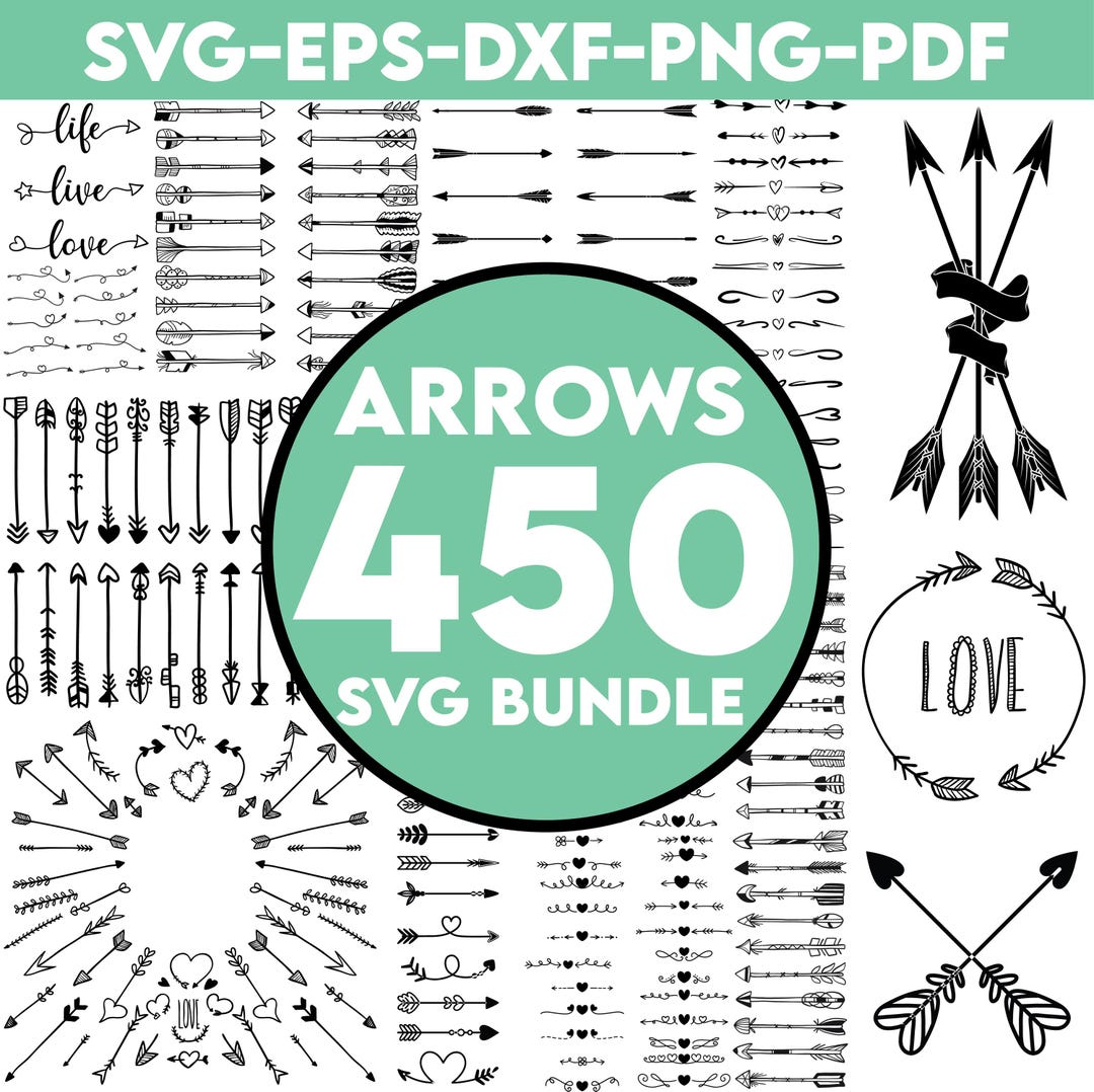 Arrows SVG Bundle, Archery Arrows SVG Bundle, Arrow SVG, Bow Svg, Hand ...