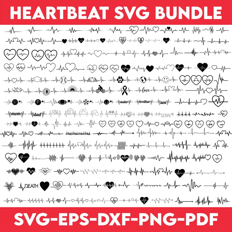Heart Beat Svg - Etsy