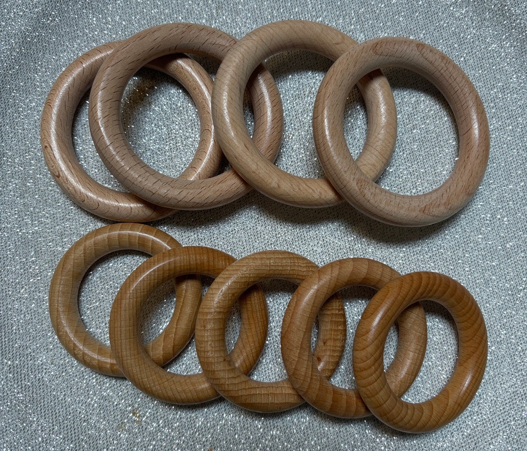 Macrame Wooden Rings Craft Supply 70mm and 55 Mm Wooden Rings Sets of ...