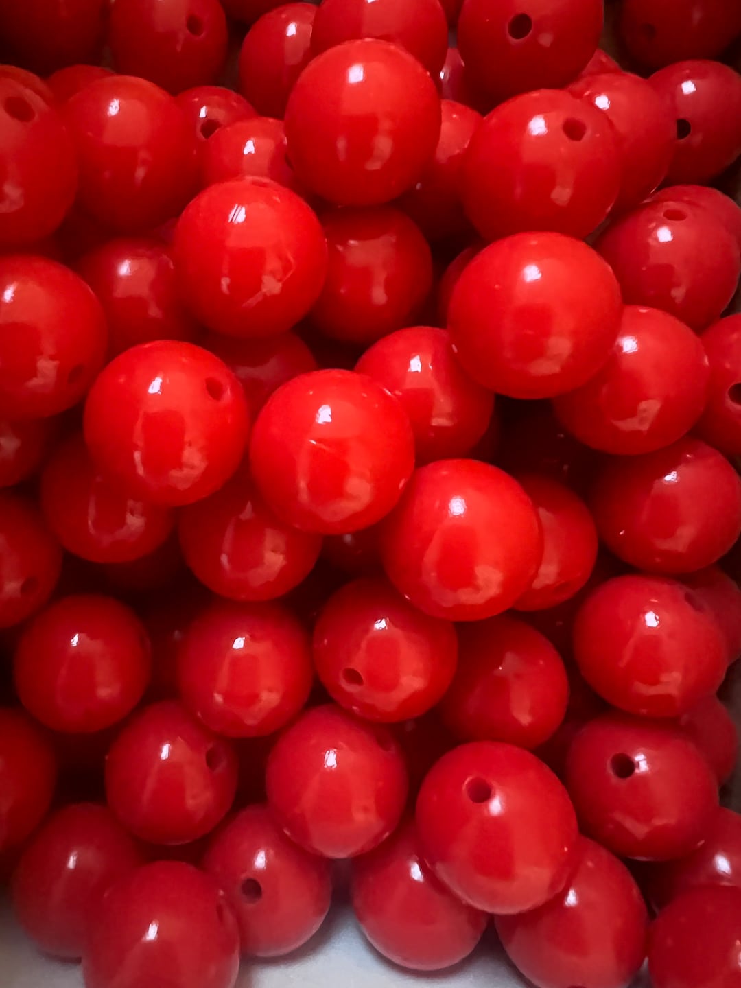 Silicone 15MM Glossy Red Round Beads CRAFT SUPPLY Silicone Beads Set of ...