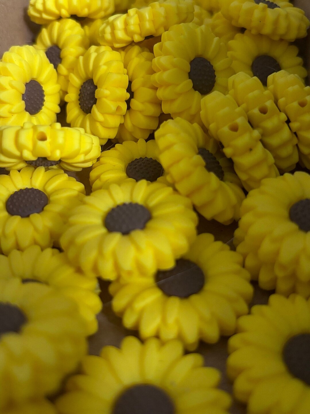 Sunflower Beads Focal Beads Beads Silicone Beads Craft Supply Set of 5 ...