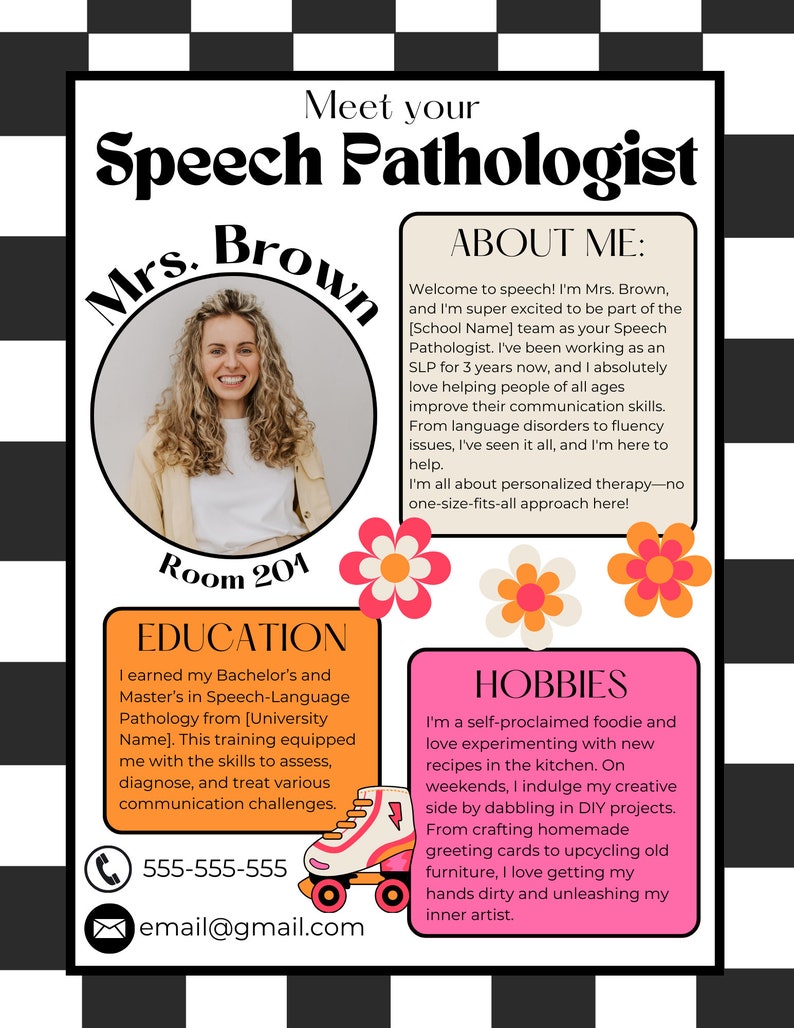 Meet the Slp/pt/ot/teacher Template Editable Using Canva Back to School ...