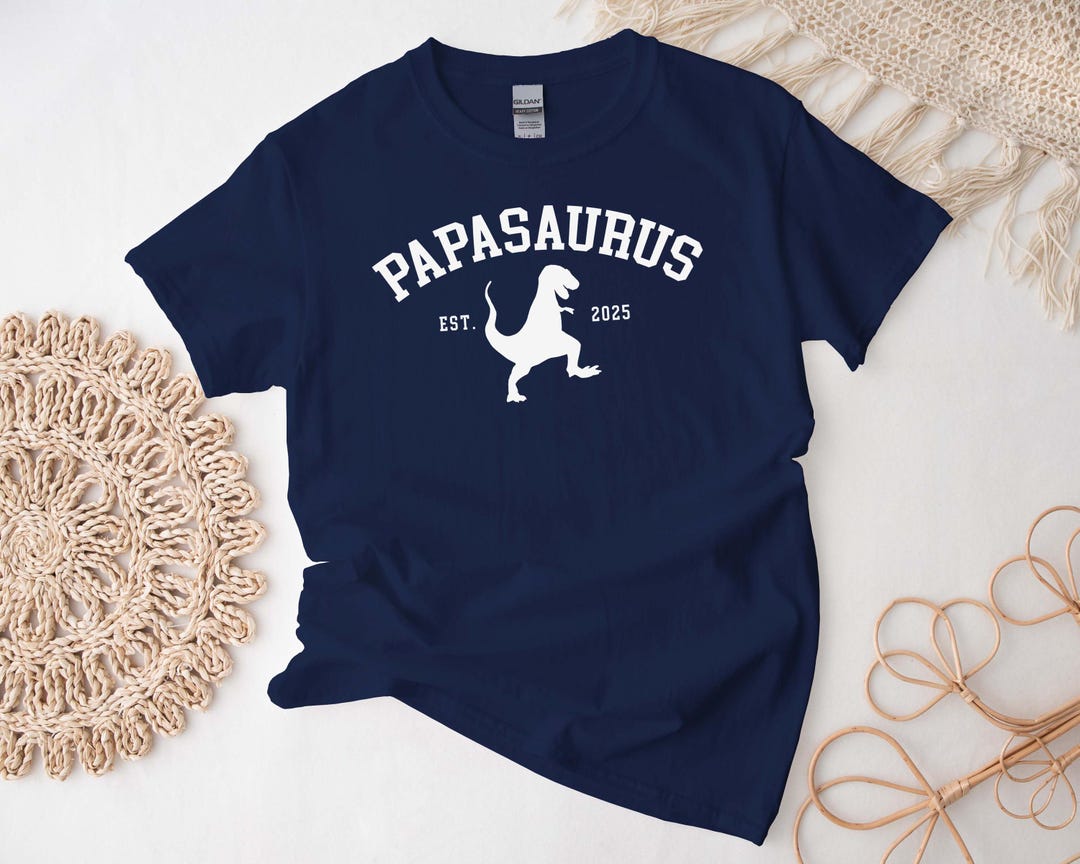 Papasaurus Shirt, Funny Dinosaurus Custom Papa Tshirt, Personalization ...