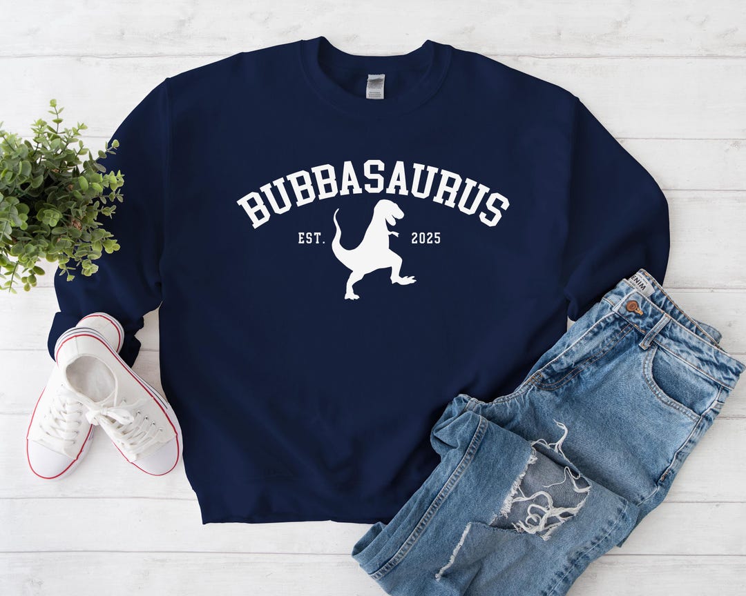 Bubbasaurus Sweatshirt, Funny Dinosaurus Custom Grandpa Sweater ...