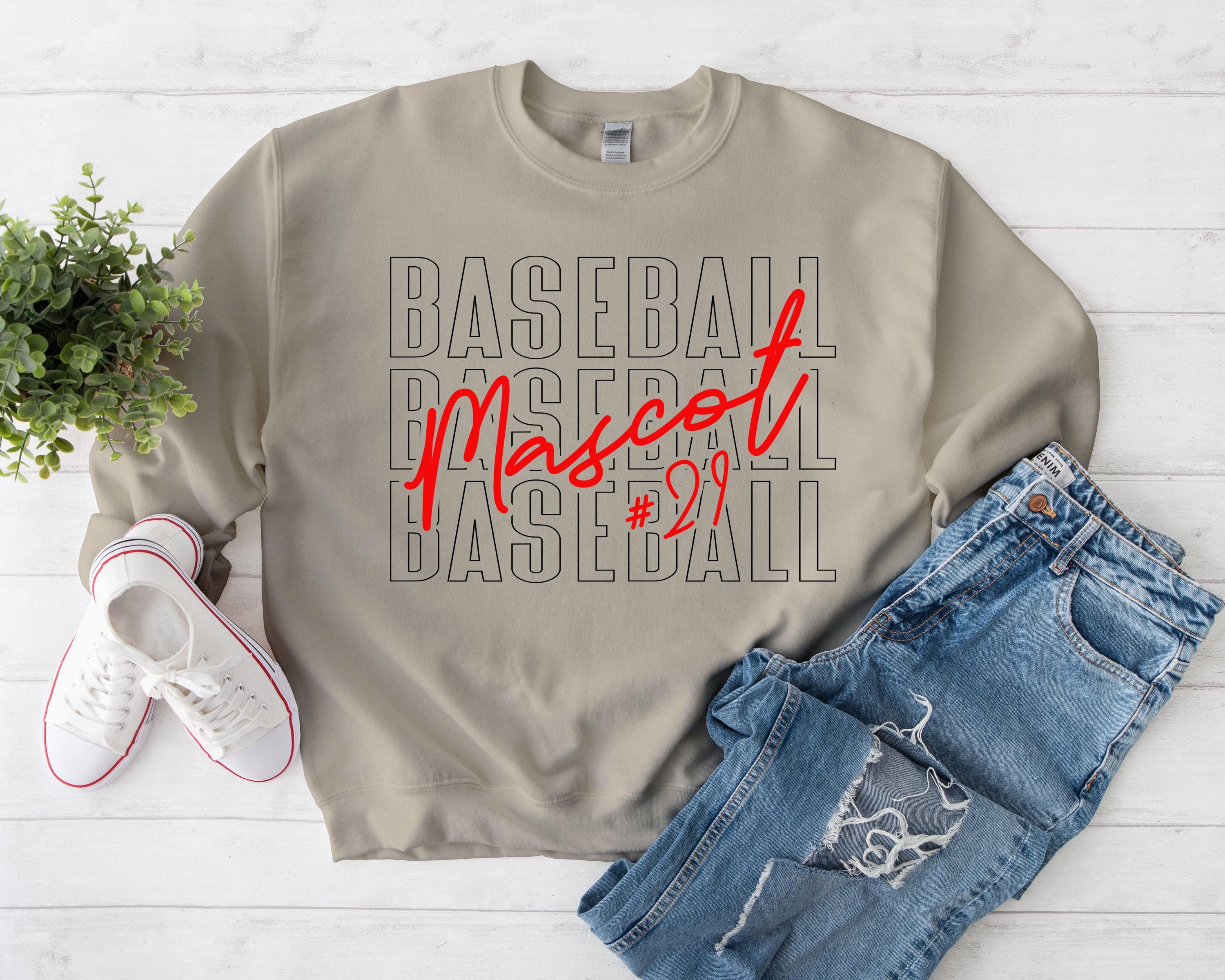 Custom Baseball Team Mascot Sweatshirt, Gameday Baseball Sweater ...