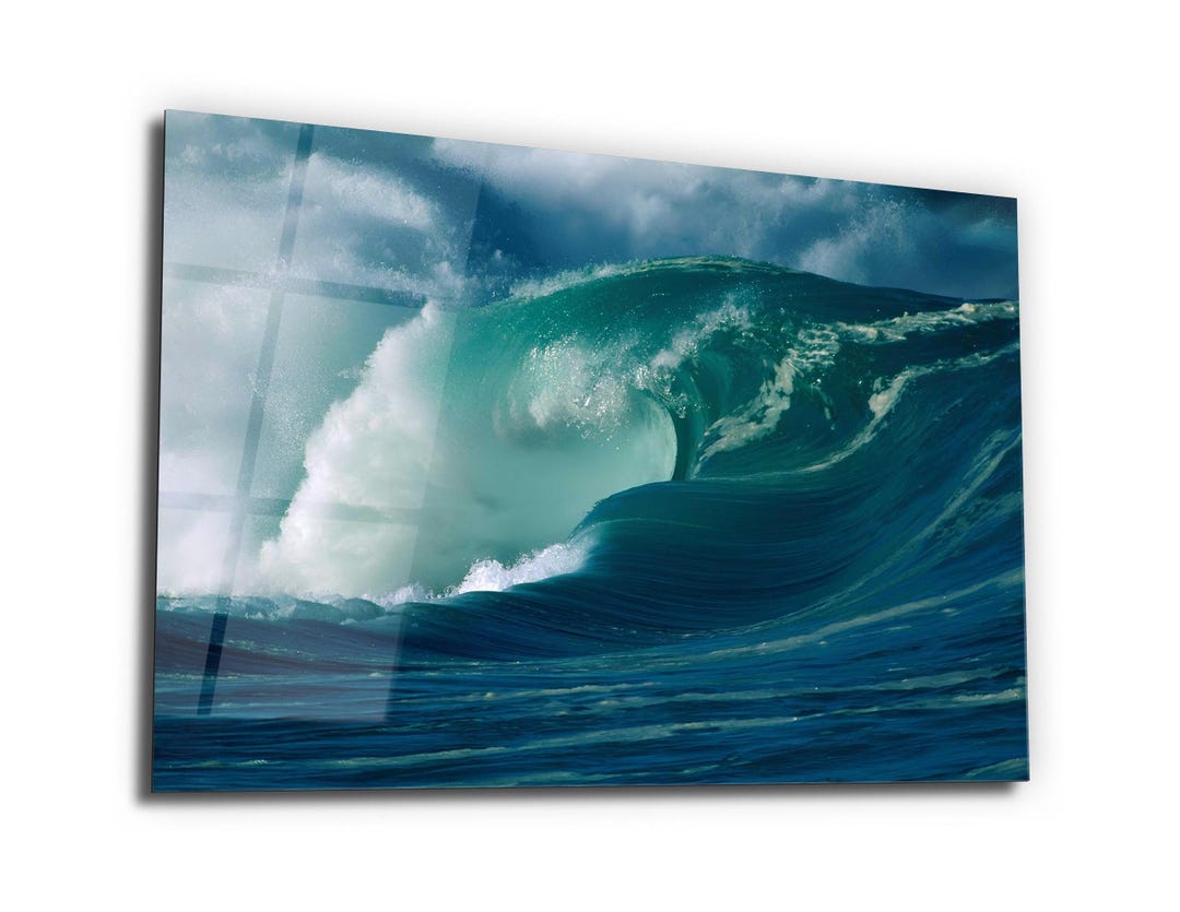 Big Blue | Big Crashing Wave Scenic Photo Poster Print, Ocean Wave Wall ...