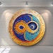 Infinity Symbol Round Ancient Mosaic Modern Art Round Glass Wall Art ...