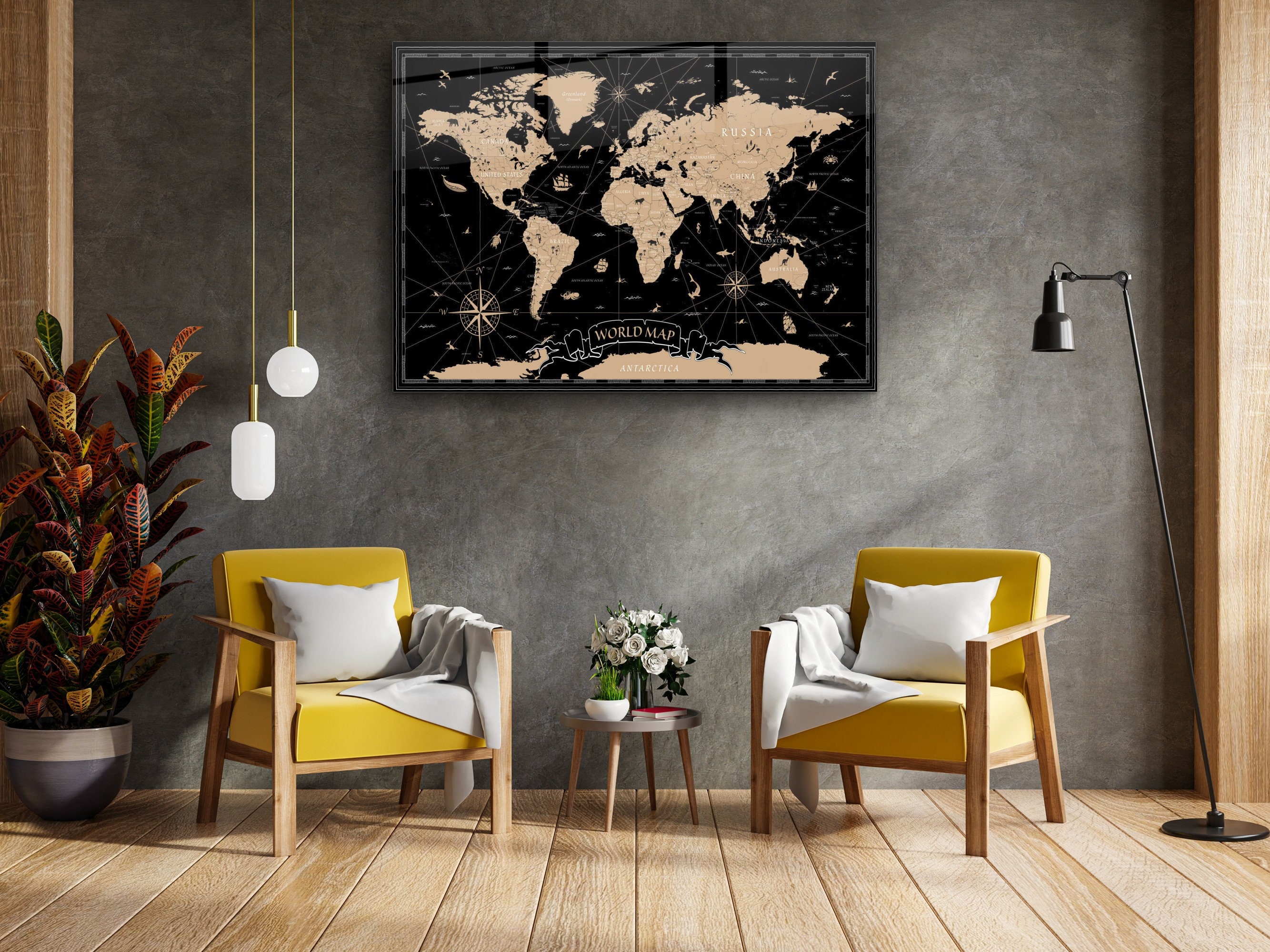 Mural Art, Glass Art, Glass, Movie Map, Middle Earth Wall Decoration ...