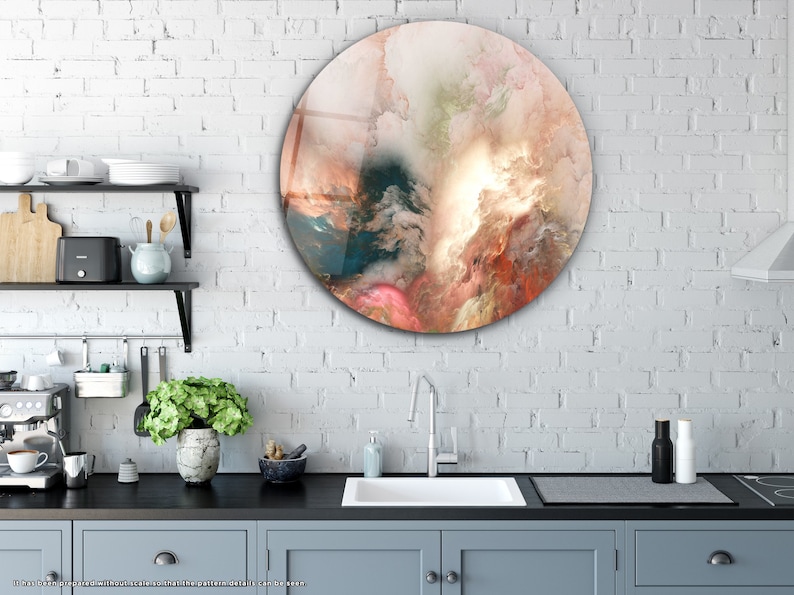 Tempered Glass Wall Art-abstract Round Wall Art Gift-abstract Wall Art ...
