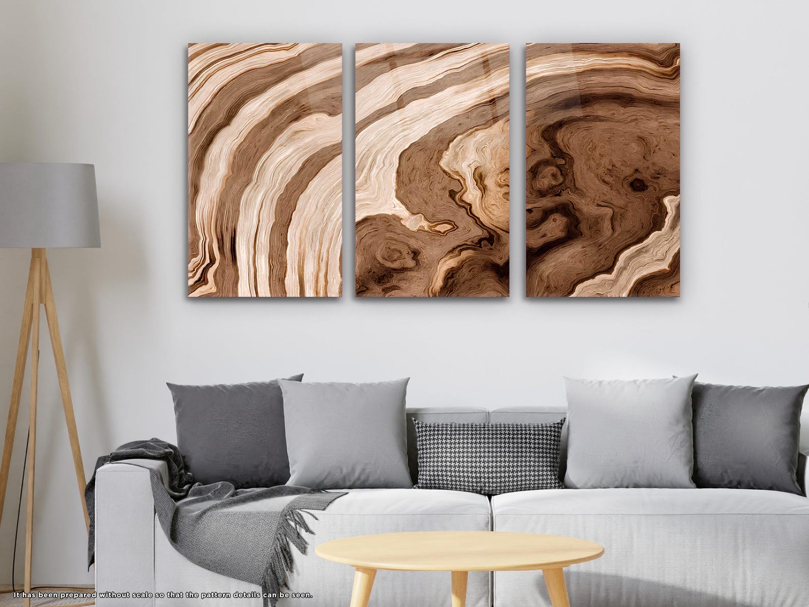 Tree Roots Abstract Wood Art Print, Wooden Wavy Age Rings Expressionism ...
