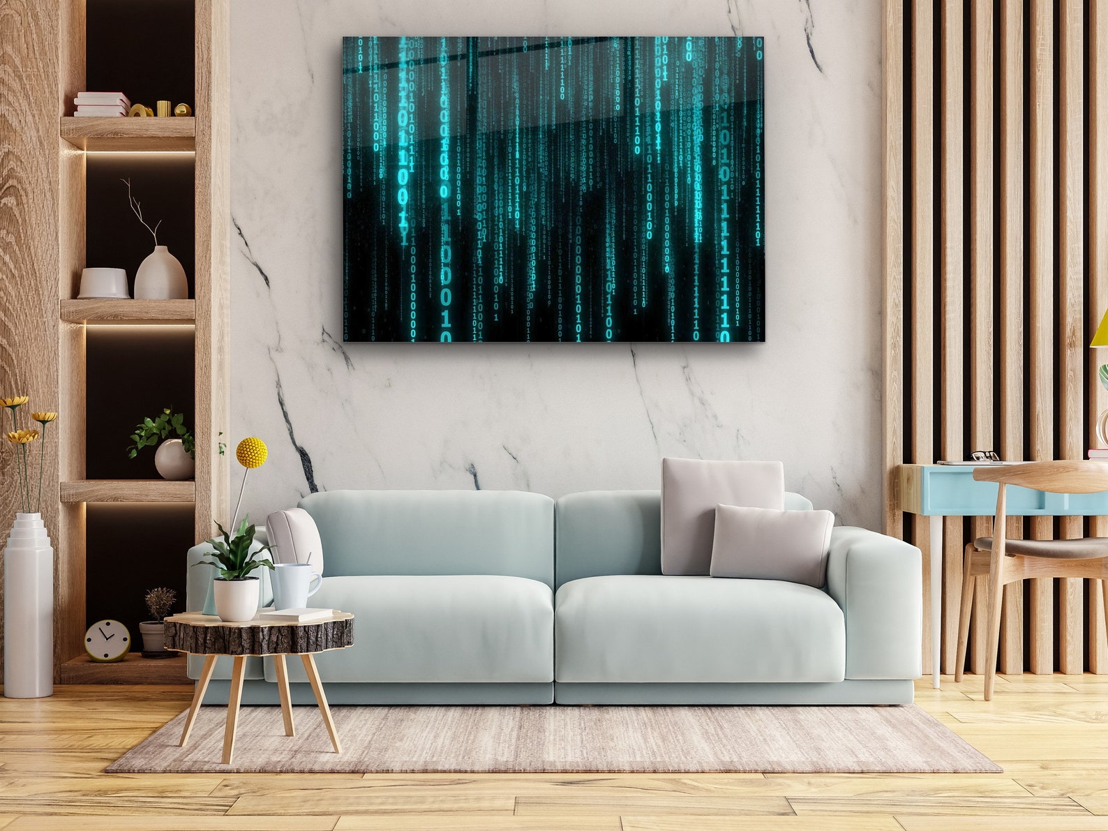 Matrix Wall Art on Tempered Glass, Matrix Wall Hanging, Abstract Wall ...