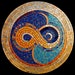 Infinity Symbol Round Ancient Mosaic Modern Art Round Glass Wall Art ...