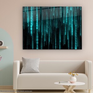 Matrix Wall Art on Tempered Glass, Matrix Wall Hanging, Abstract Wall ...
