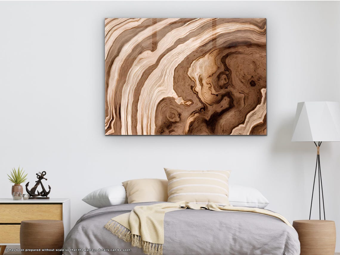 Tree Roots Abstract Wood Art Print, Wooden Wavy Age Rings Expressionism ...