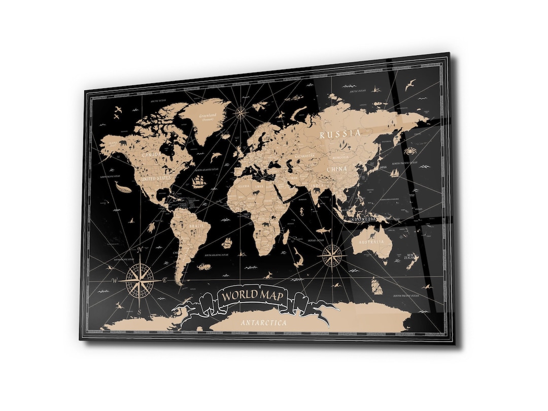 Mural Art, Glass Art, Glass, Movie Map, Middle Earth Wall Decoration ...