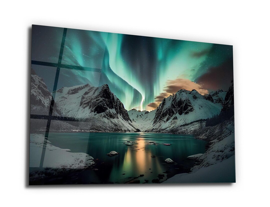 Northern Lights Glass Wall Art, Glass Printing, Tempered Glass Wall Art ...