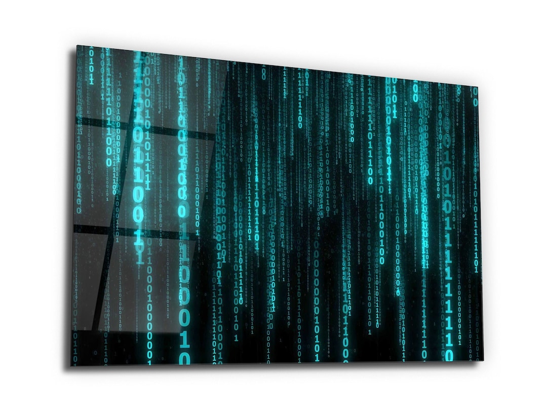 Matrix Wall Art on Tempered Glass, Matrix Wall Hanging, Abstract Wall ...