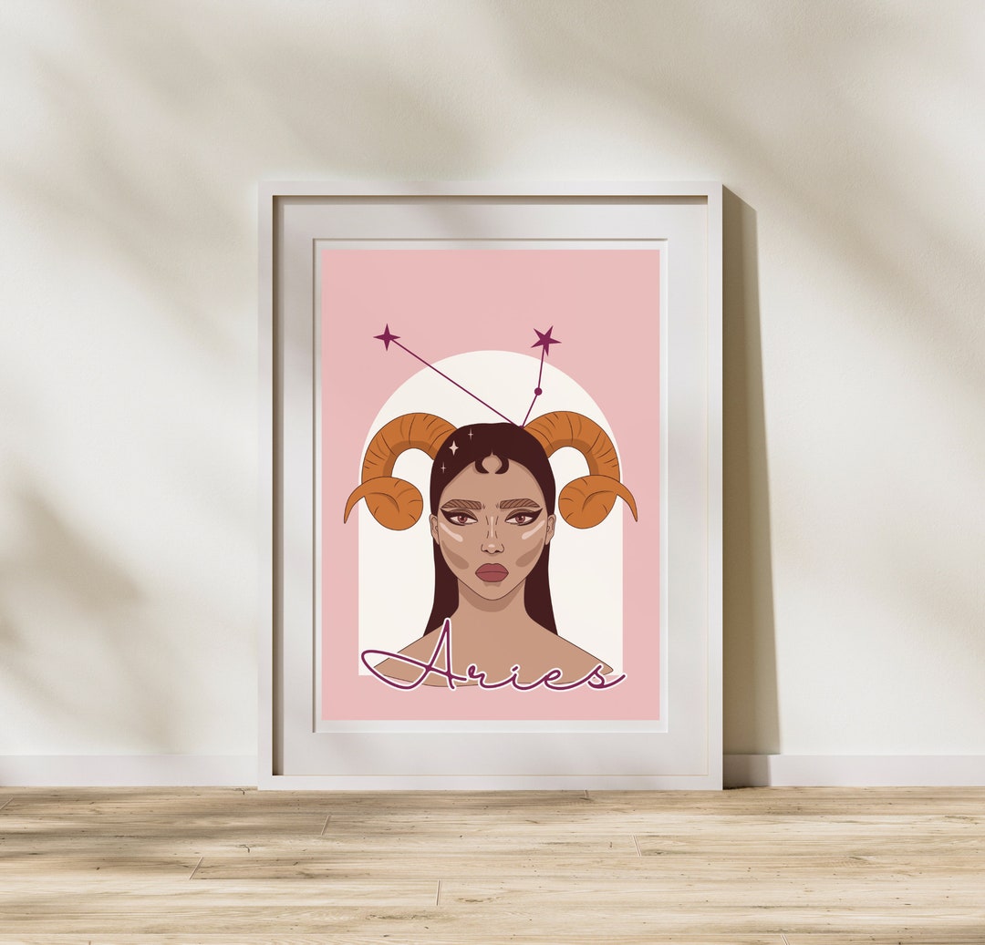ARIES Earth Goddess Zodiac Astrology Art Print A3 Instant Digital ...