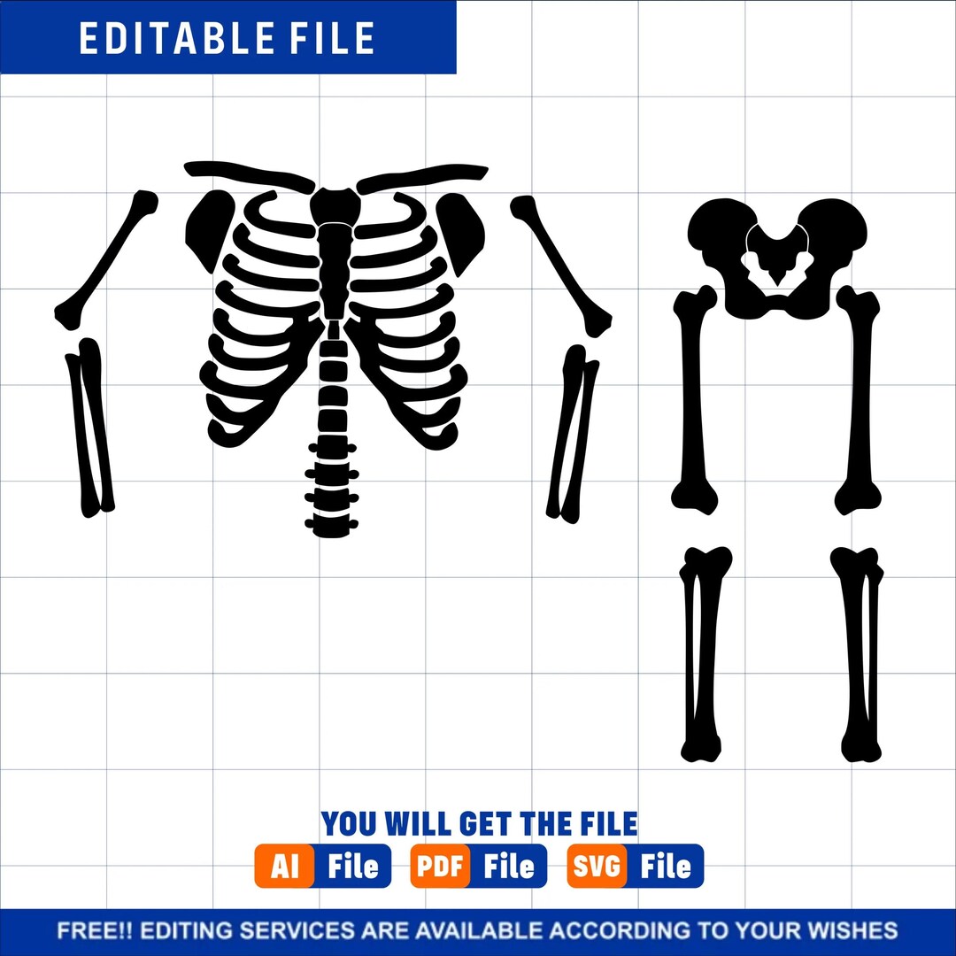 Skeleton Svg, Halloween Svg, Eps, Dxf, Halloween Shirt Svg, Rib Cage ...