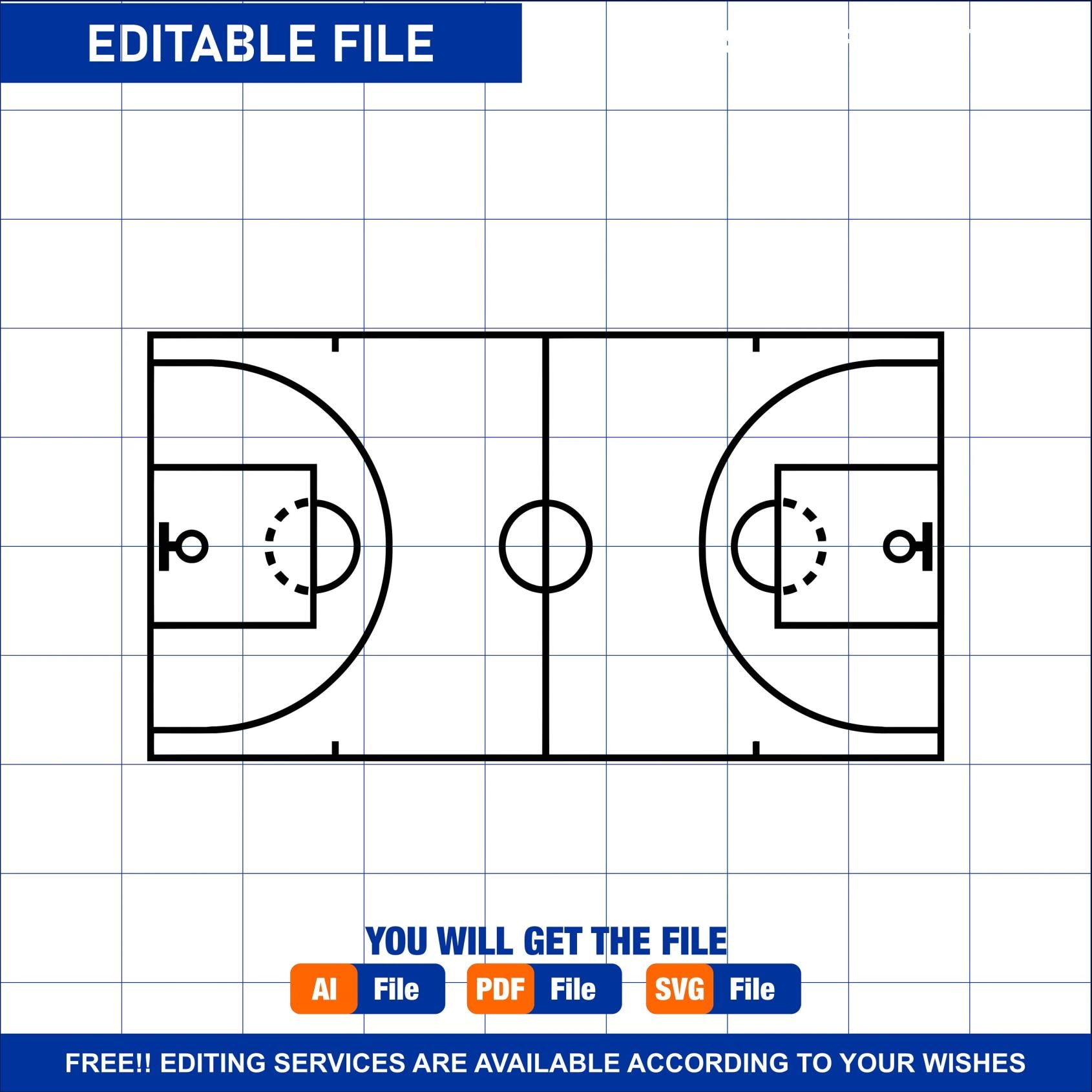 Basketball Court SVG Files | Basketball Cut Files | Basketball Court ...