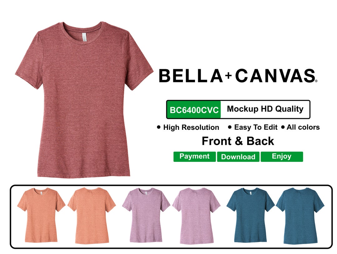 Bella Canvas BC6400CVC, Bella Canvas 6400CVC, Bella Canvas Mockup ...