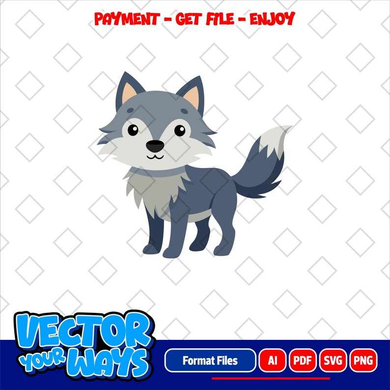 Cute Wolf SVG PNG Cut Files for Cricut, Silhouette Digital Download ...