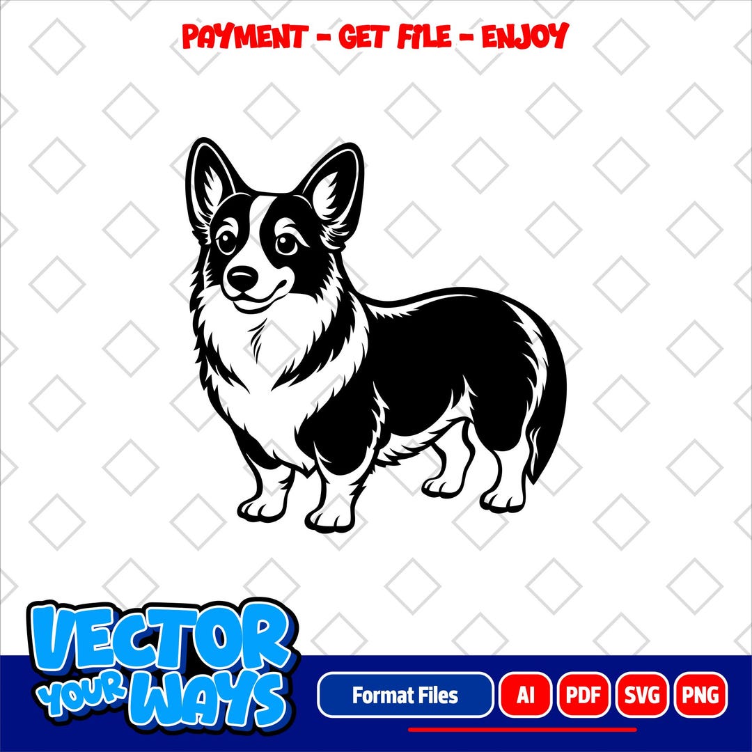 Corgi Dog SVG PNG Cut Files for Cricut, Silhouette Digital Download ...