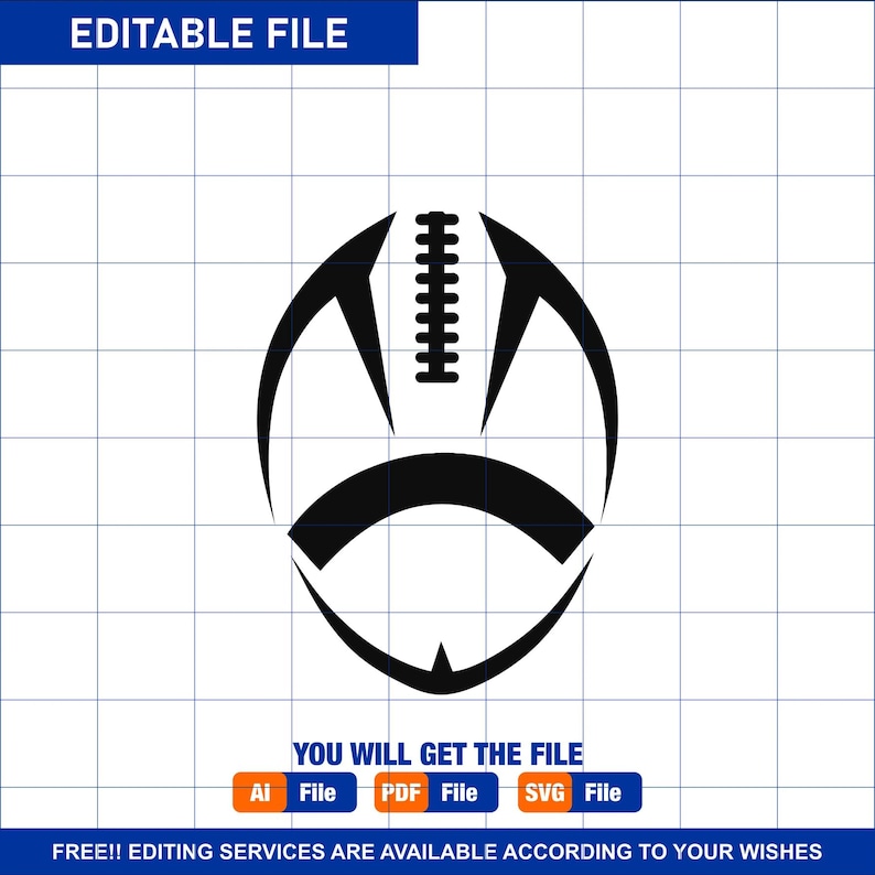 Football Outline SVG Cut File, American Football, Custom Football ...