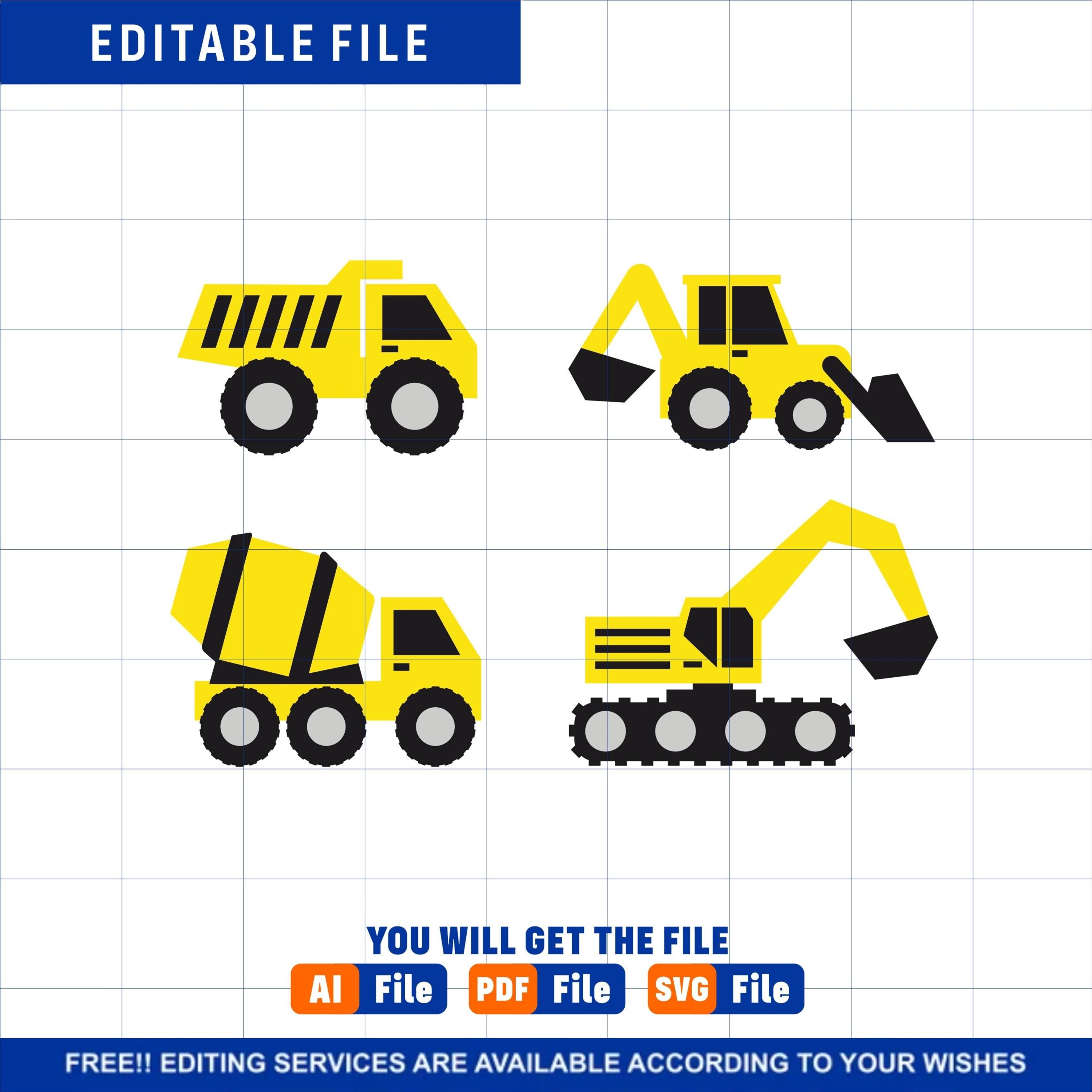 Construction Svg, Trucks Svg Files, Excavator Svg, Dump Truck Svg ...