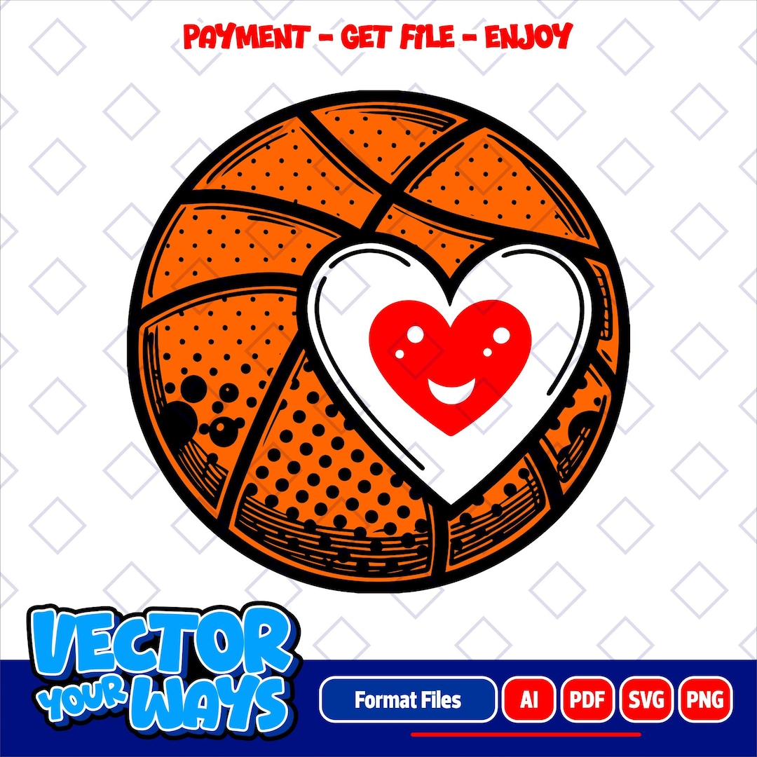 Basketball Heart SVG Files | Basketball SVG Cut Files | Basketball Love ...