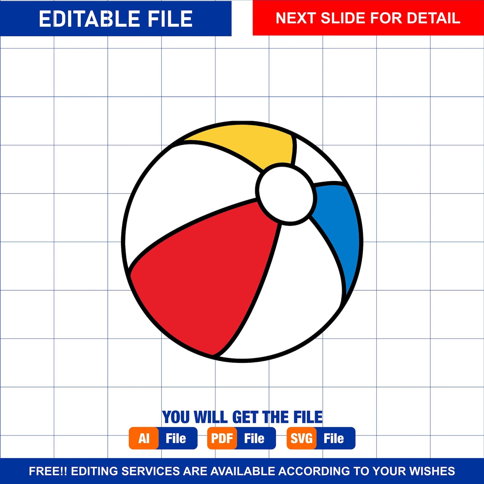 Beach Ball SVG Files | Beach Ball Cut Files | Summer Beach SVG Vector ...