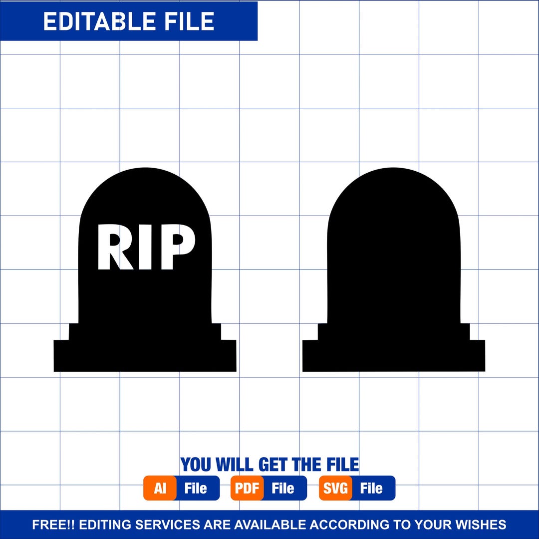 RIP Headstone SVG Files | Gravestone Cut Files | Tombstone Vector Files ...