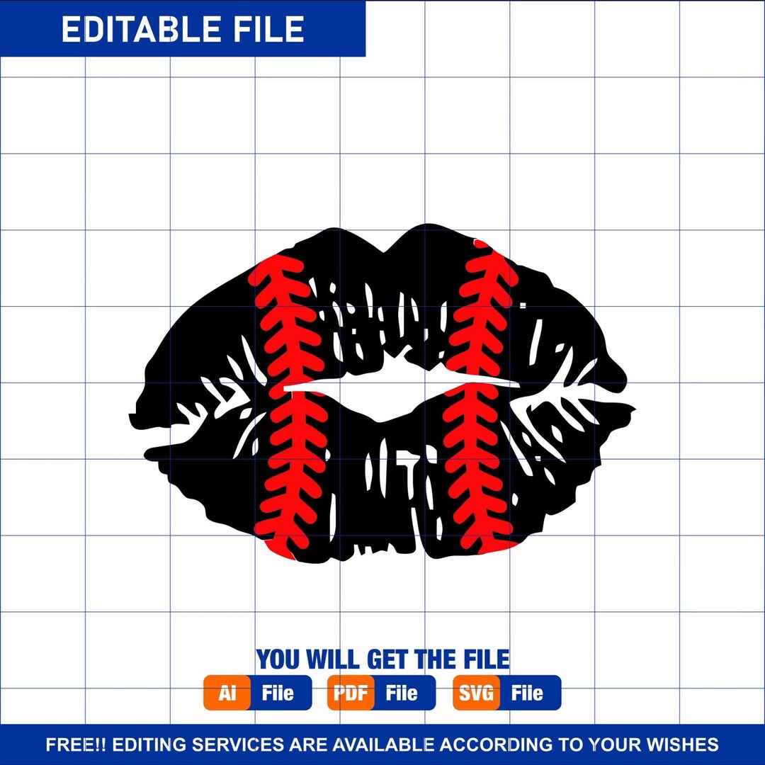 Baseball Lips Svg, Baseball Laces Svg, Cute Baseball Svg, Baseball Mom ...
