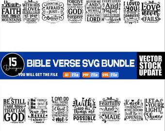 Bible Verse PNG SVG EPS Bundle, Christian Svg, Scripture Svg, Christian ...