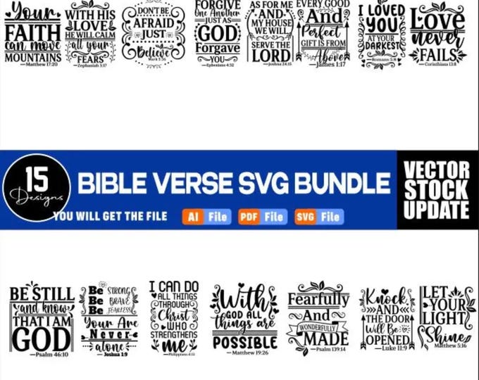 God Word's SVG Bible Verse Bundle, Scripture of the Day, Daily Bible ...