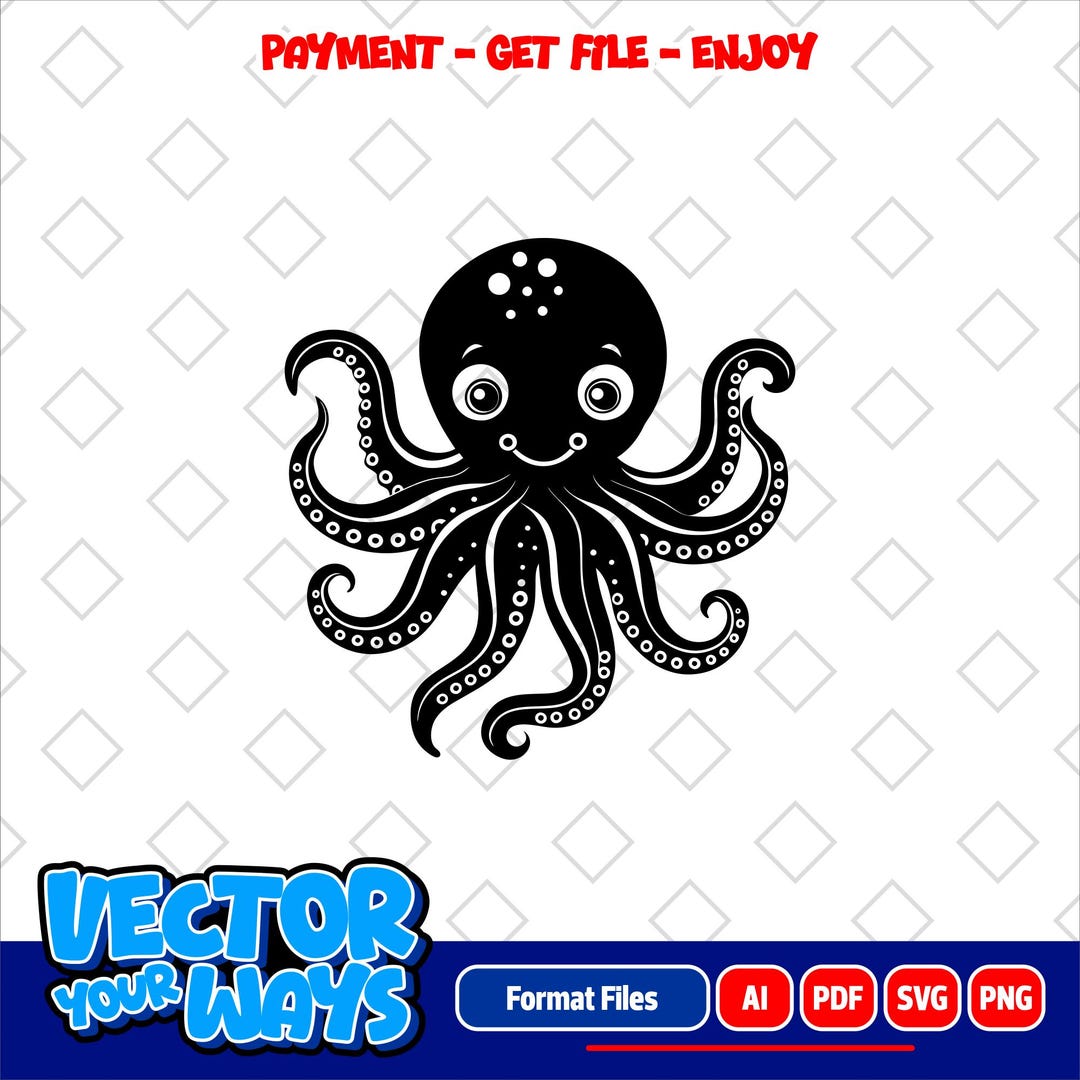 Octopus SVG Cut File for Cricut, Silhouette, Digital Download ...