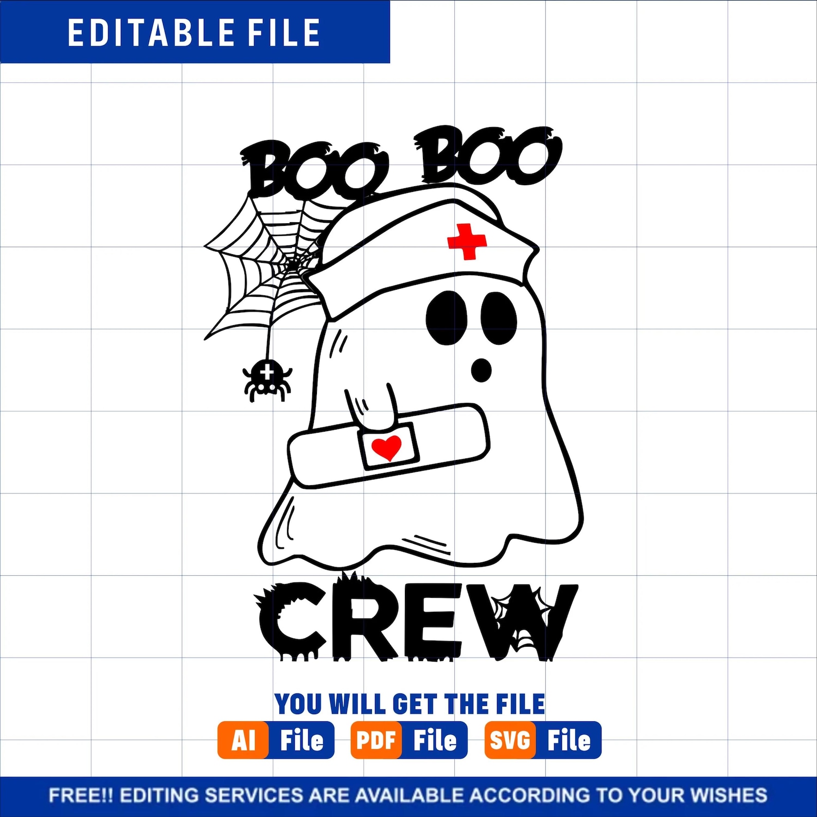 Boo Svg, Boo Crew Svg, Halloween Svg, Nurse Gift, Cute Halloween Svg ...