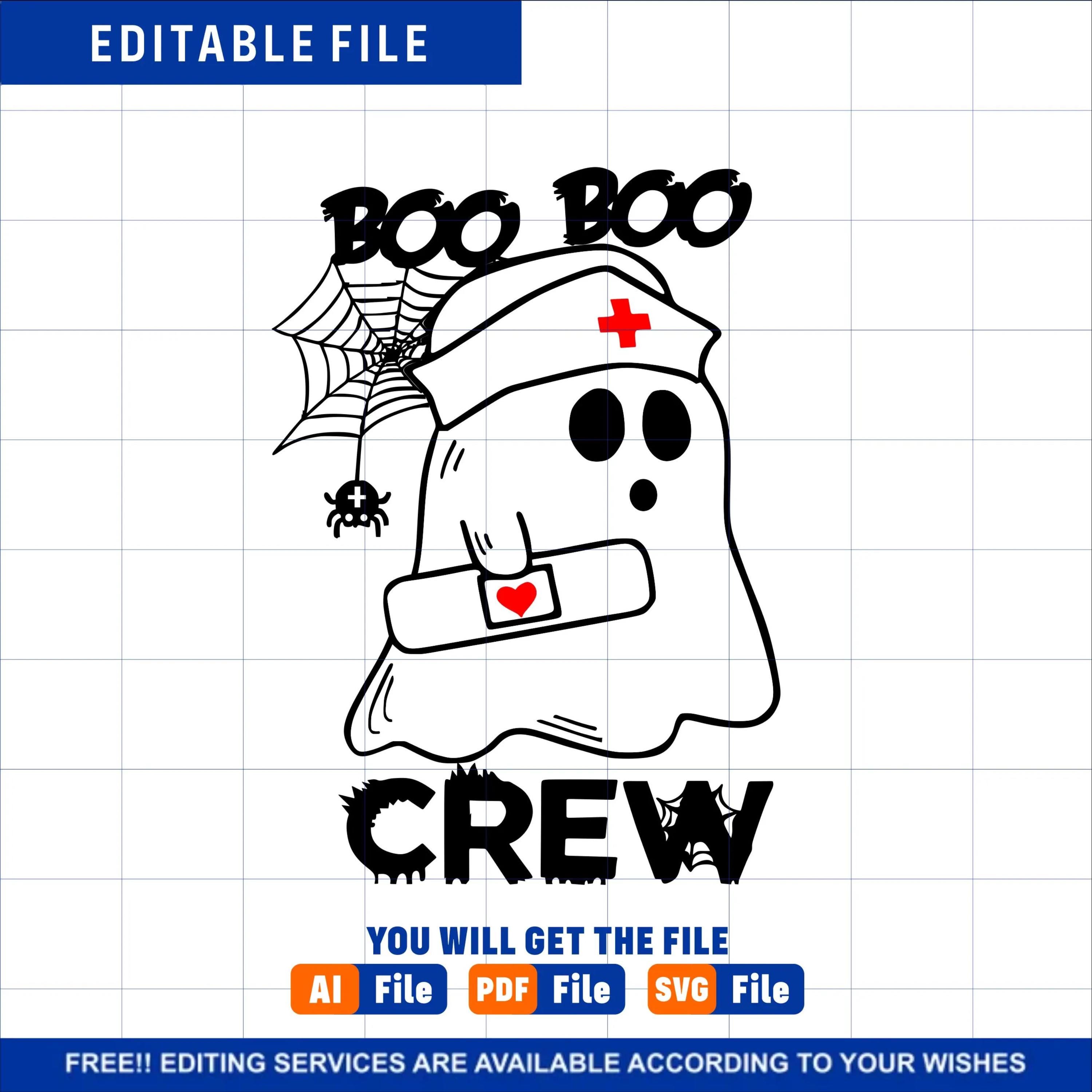 Boo Svg, Boo Crew Svg, Halloween Svg, Nurse Gift, Cute Halloween Svg ...