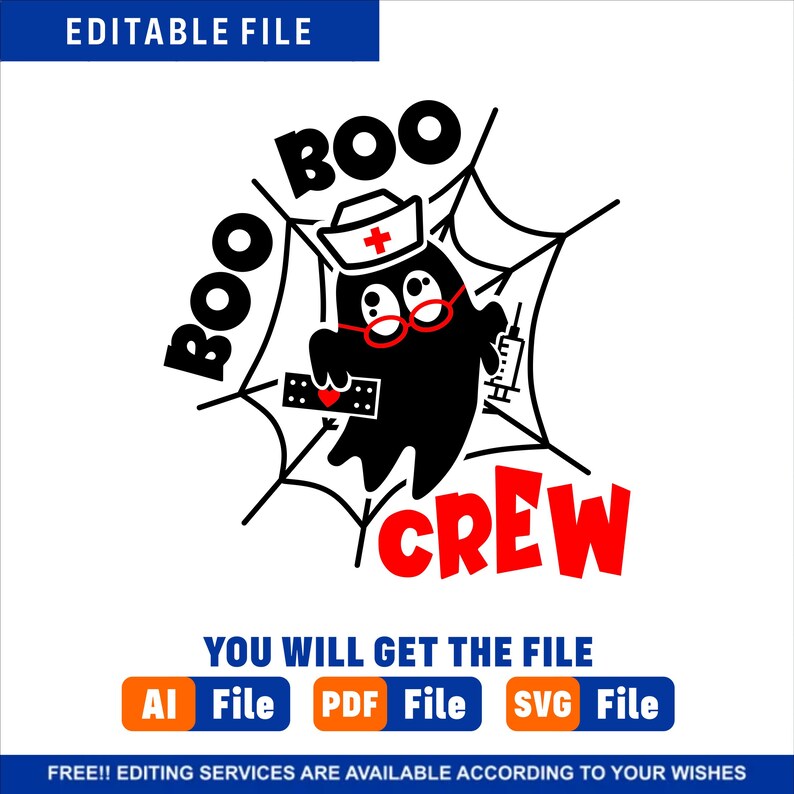 Boo Boo Crew SVG, Nurse Halloween SVG, Ghost SVG, Funny Nursing ...